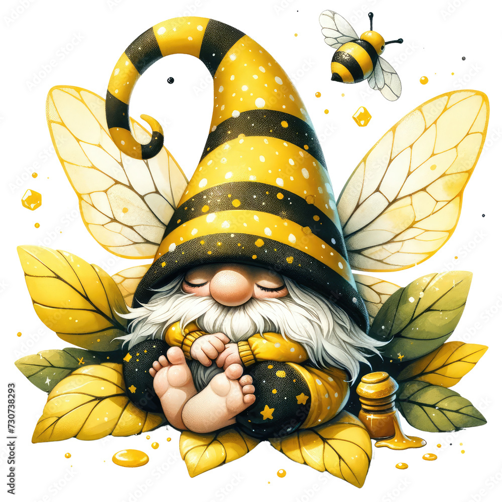 Cute Bee Gnome Clipart for Whimsical Designs and Crafts Adorable ...