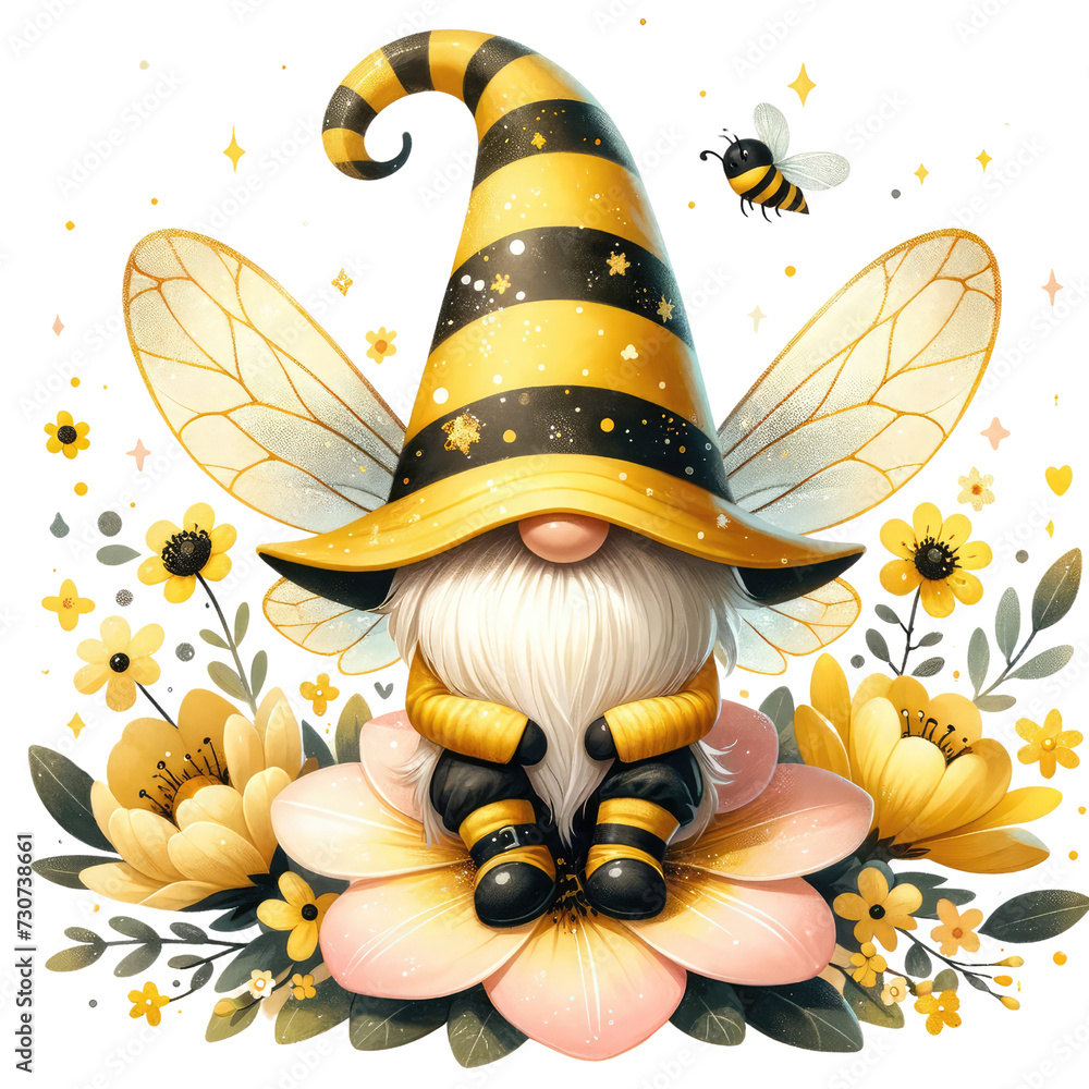 Cute Bee Gnome Clipart for Whimsical Designs and Crafts Adorable ...