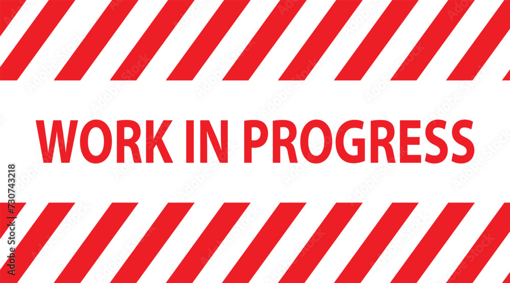 Grunge red WIP work working round rubber seal stamp on white background ...