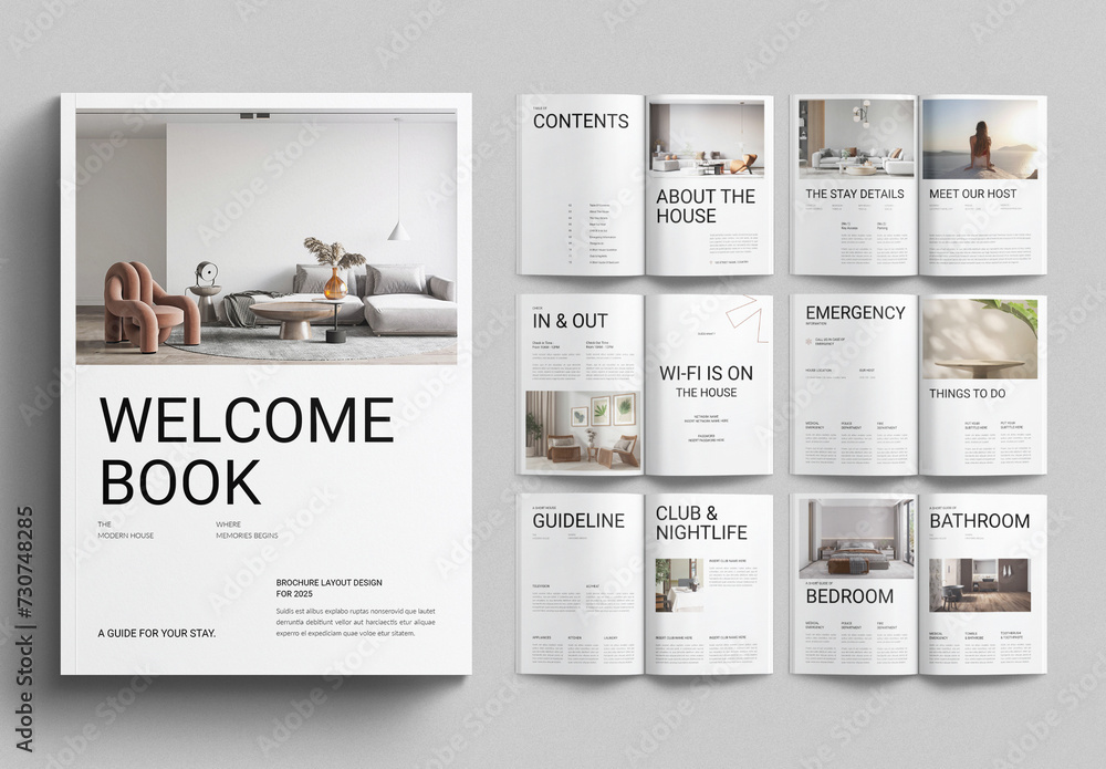 Welcome Book Layout Design Template Stock Template | Adobe Stock