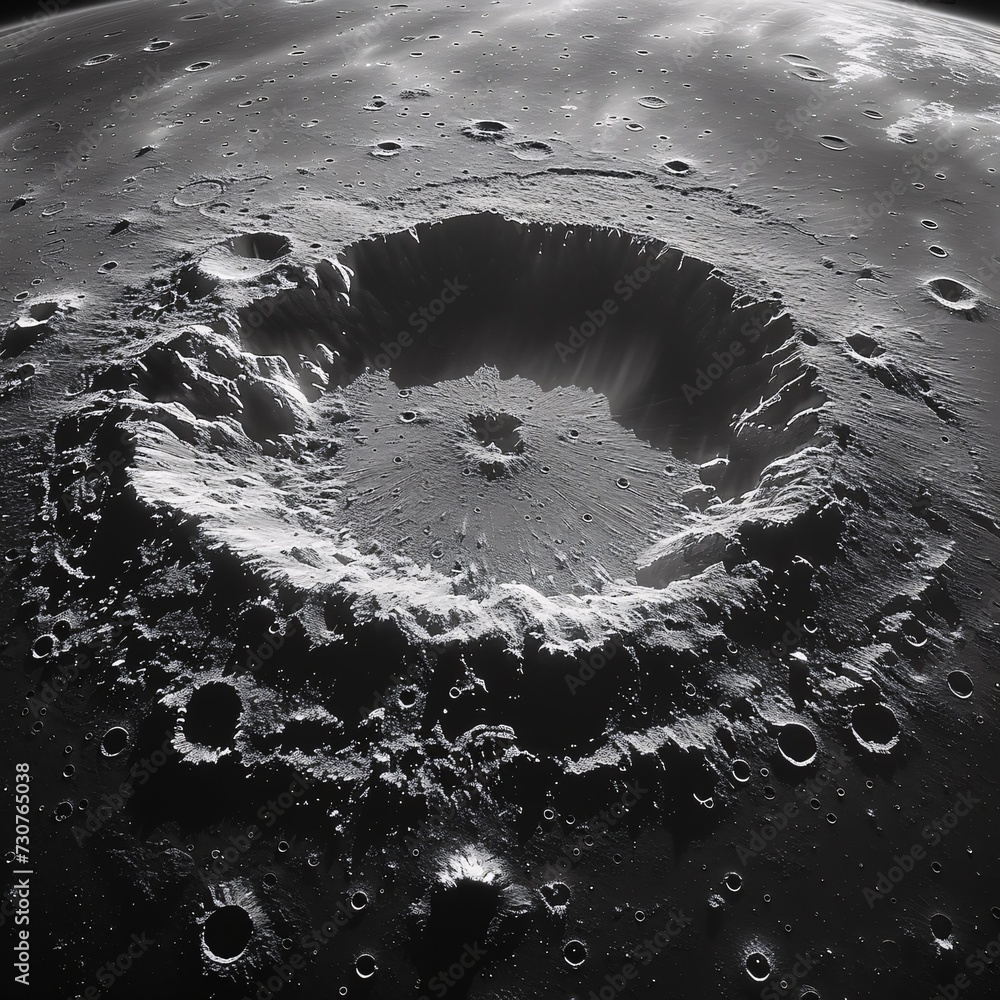 Full Moon Crater: A Celestial Oasis in the Lunar Desert Generative AI ...