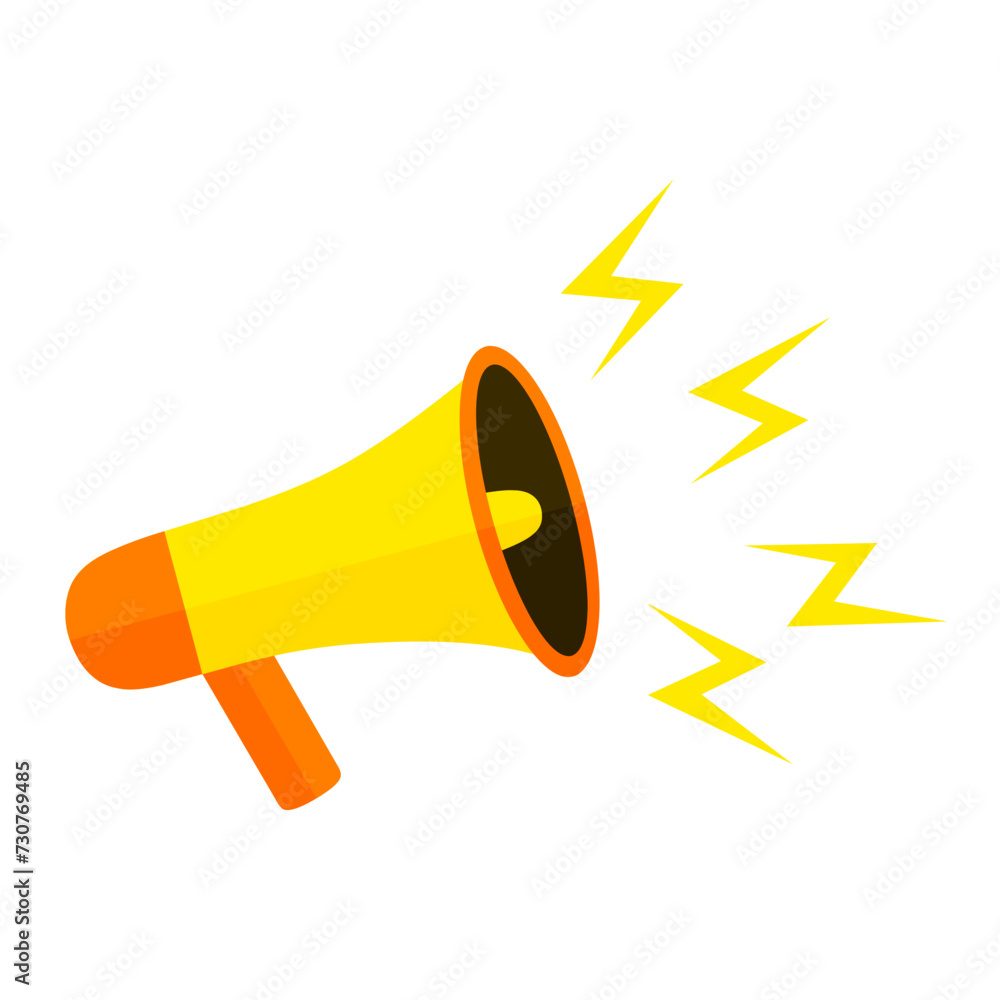 Vector Megaphone Speaker with shout symbol isolated on white background ...