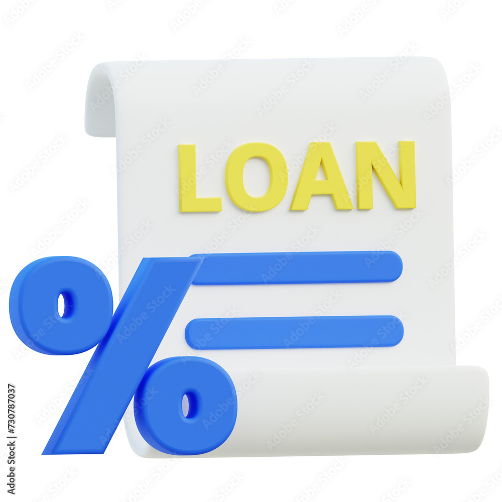 Loan 3d, 3d icon, 3d illustration, style, render, rendering, Suitable ...