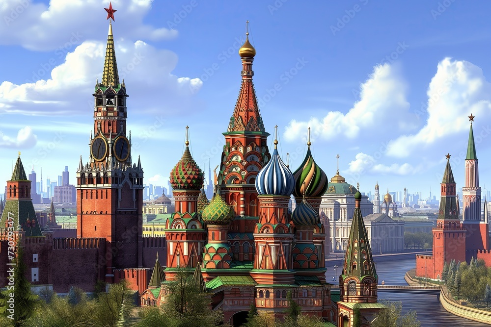 Cartoon Moscow. Gameplay. Game design. Russia. Animated. Kremlin ...