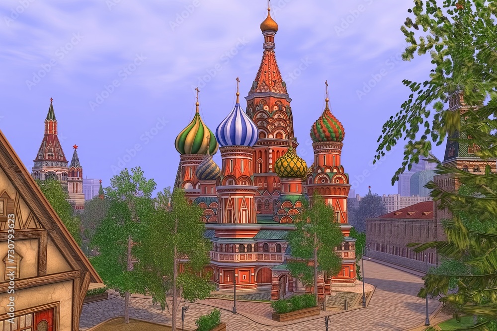 Cartoon Moscow. Gameplay. Game design. Russia. Animated. Kremlin ...