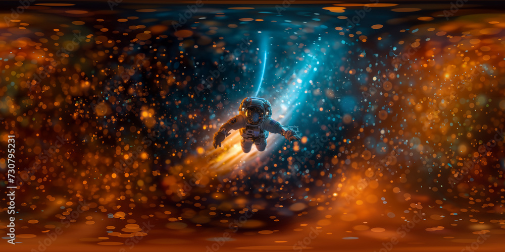 Astronaut floating in Cosmos, 8K VR 360, Immersive Spherical Panorama ...