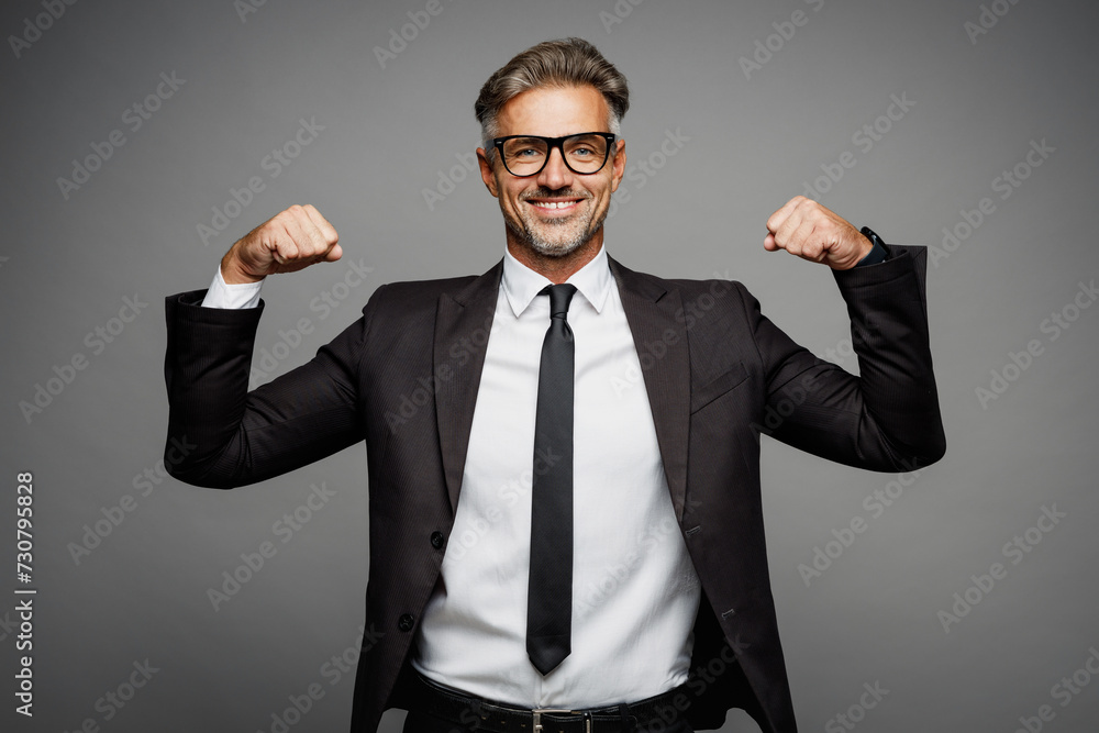 Adult strong happy fun successful employee business man corporate ...