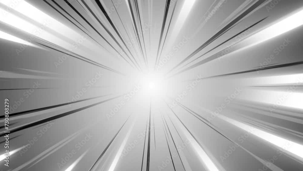 Anime speed line background animation on black. Radial Comic Light ...