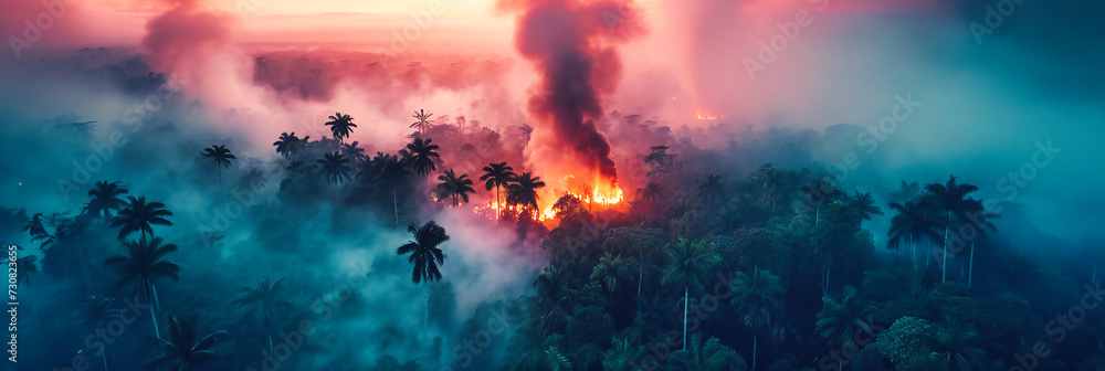 A forest recovering from a wildfire, illustrating the cycle of ...