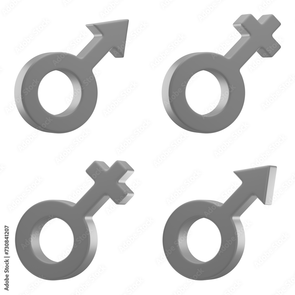 Set of grey male and female symbols with transparent background, PNG ...