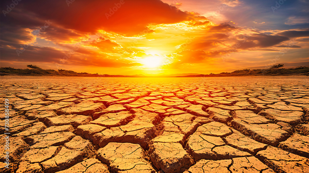 The harsh landscape of a desert, highlighting the critical issues of ...