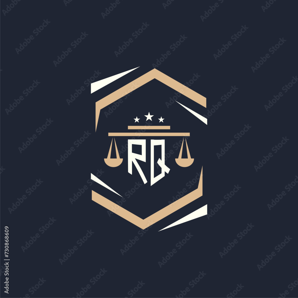 RQ Initials Law Firm Logo Design Lawyer Justice Attorney Law Logo ...