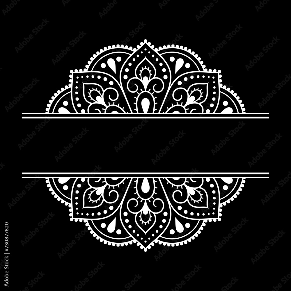 Frame in eastern tradition. Stylized with henna tattoos decorative ...
