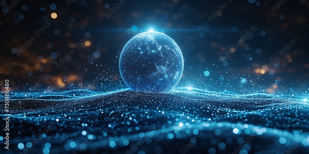 Glowing Blue Planet in Space: A Stunning View of Our Solar System ...