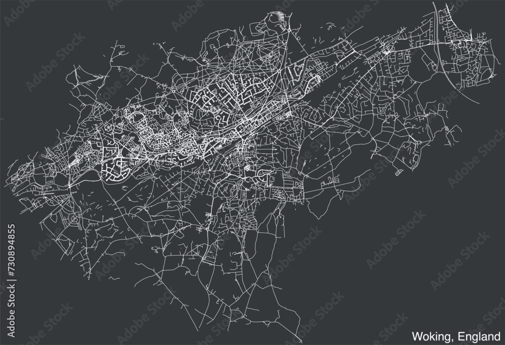 Detailed hand-drawn navigational urban street roads map of the United ...
