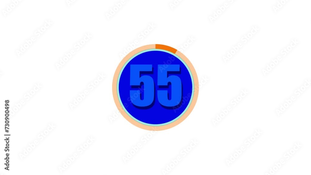 Circle countdown timer one minute animation from 60 to 0 seconds , 60 ... Circle countdown timer one minute animation from 60 to 0 seconds , 60 ...
