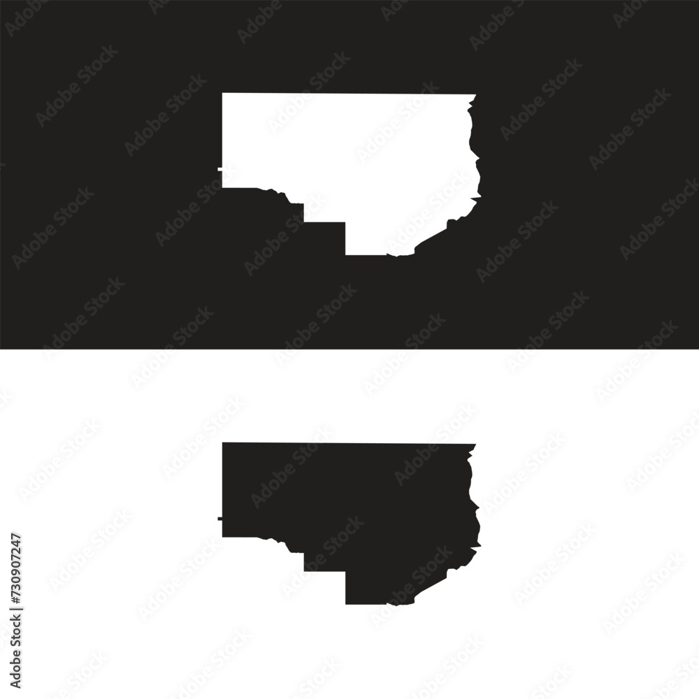 Union Parish, Louisiana. Maps for design. Blank, white and black ...