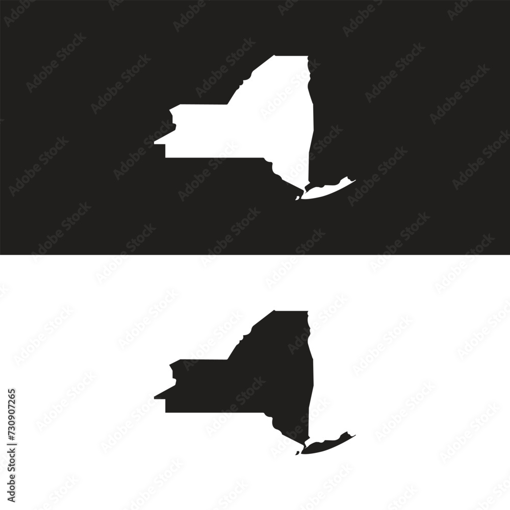 New York black map on white background vector New York state - county ...