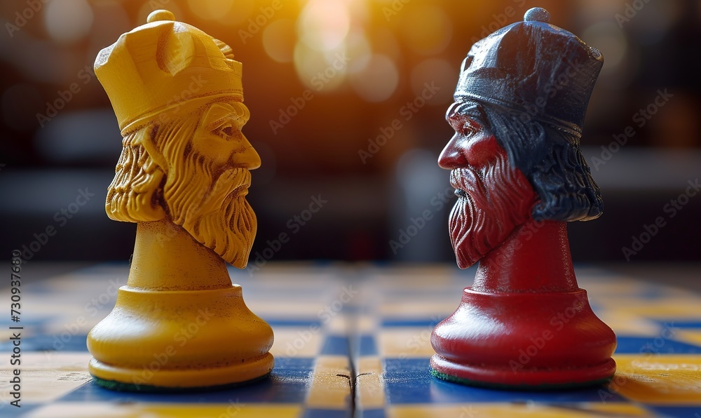 a realistic chess board with only two kings facing each other Stock ...