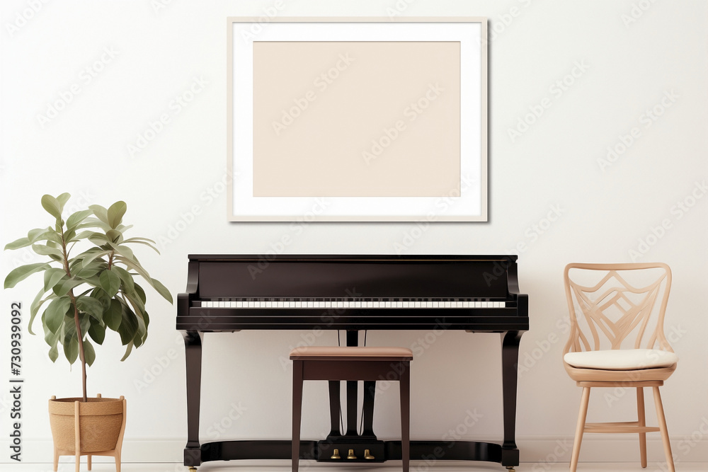 Frame mockup with copy space to place text on top of a black piano ...