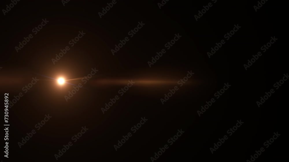 Abstract flickering gold orange star optical shine light lens flares ...