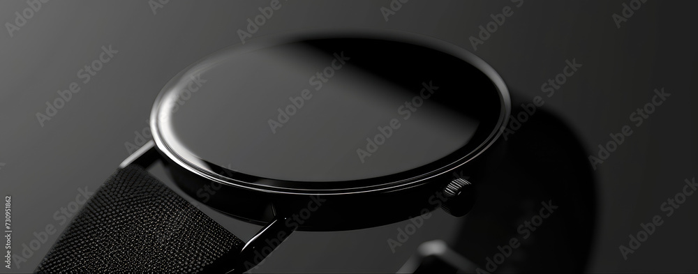 Elegant Smartwatch with Blank Screen mockup. Close-up of a sleek ...