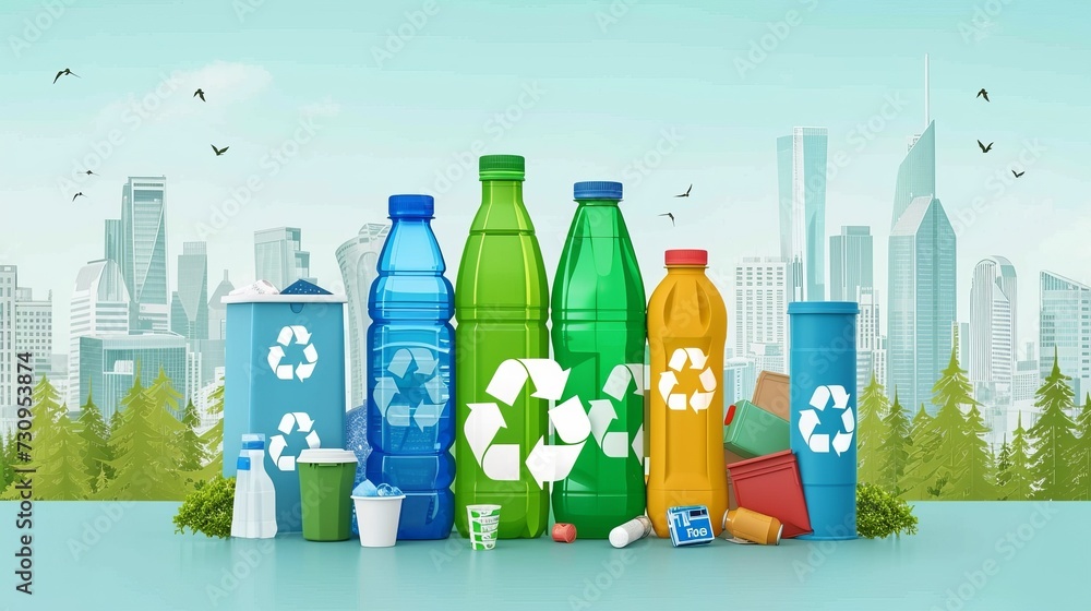 Visual breakdown of recyclable and non recyclable items with ...