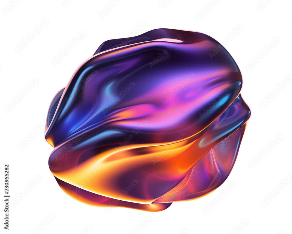 Bold colorful abstract liquid shape isolated. Melted distorted blob ...