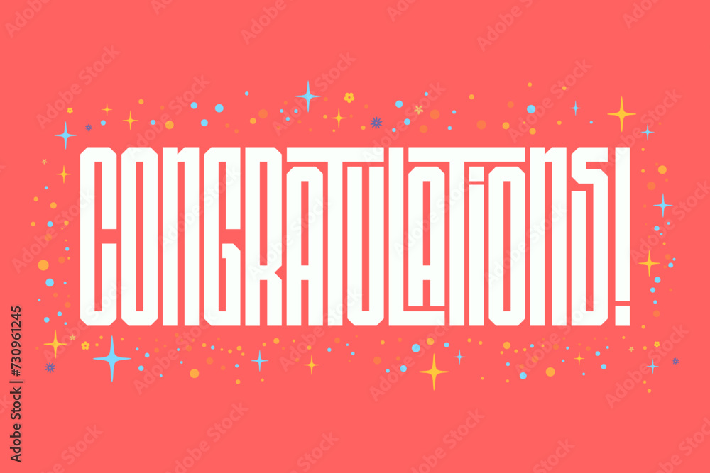 Congratulations word, text, logo, congratulations card, banner, poster ...