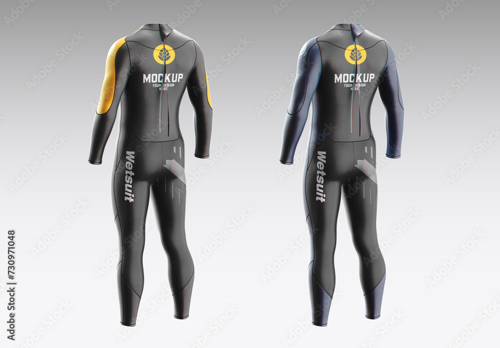 Men’s Full Wetsuit Mockup Stock Template | Adobe Stock