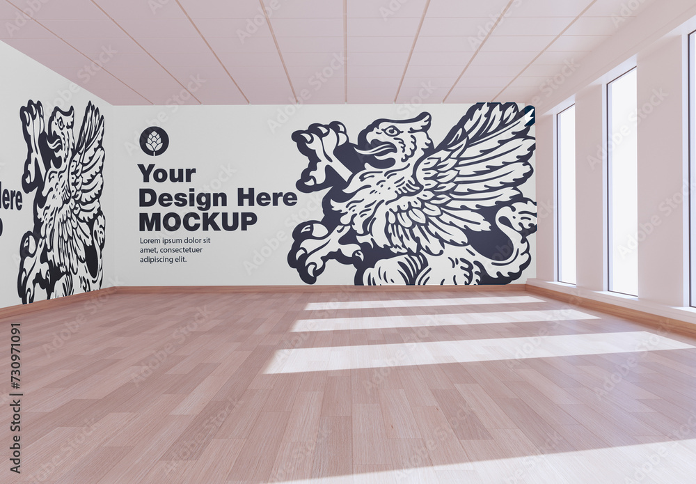 Wall Mockup in Room Stock Template | Adobe Stock