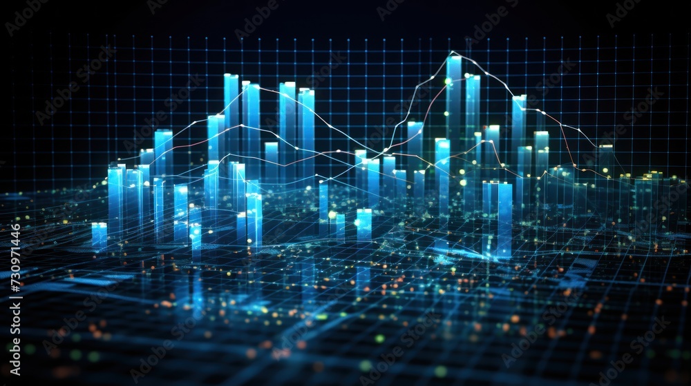 Representation of data analytics,charts, graphs and data driven ...
