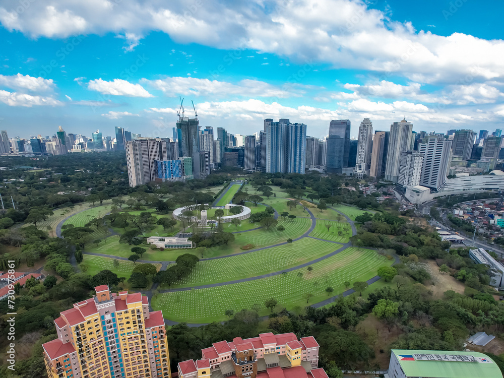 Taguig, Metro Manila, Philippines - Aerial of upscale houses and ...