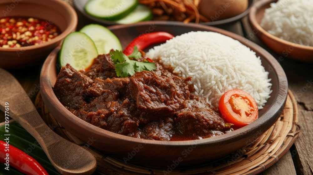 Beef rendang or nasi rendang sapi is a minang dish originating from the ...