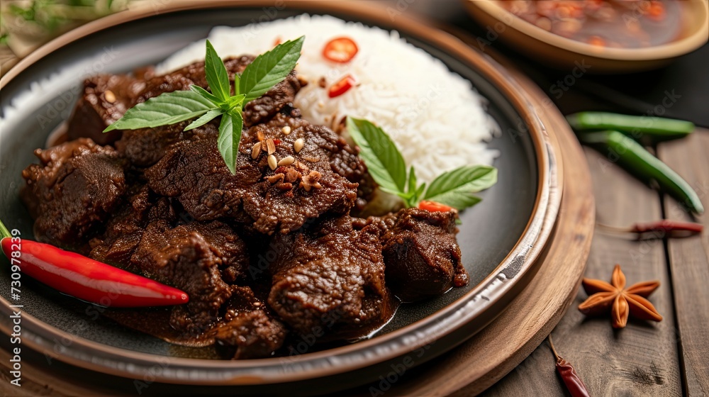Beef rendang or nasi rendang sapi is a minang dish originating from the ...