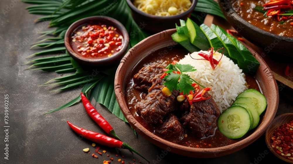 Beef rendang or nasi rendang sapi is a minang dish originating from the ...