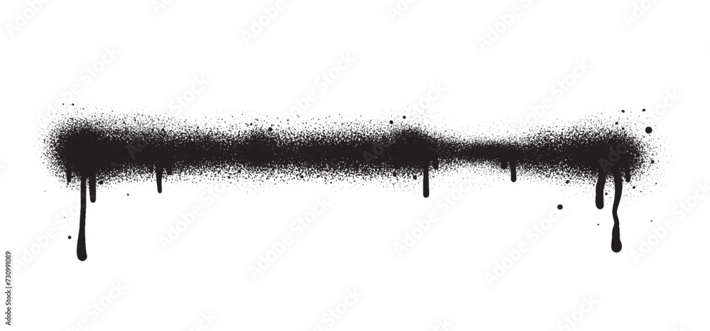 Vector black color spray paint or graffiti design element on the white ...