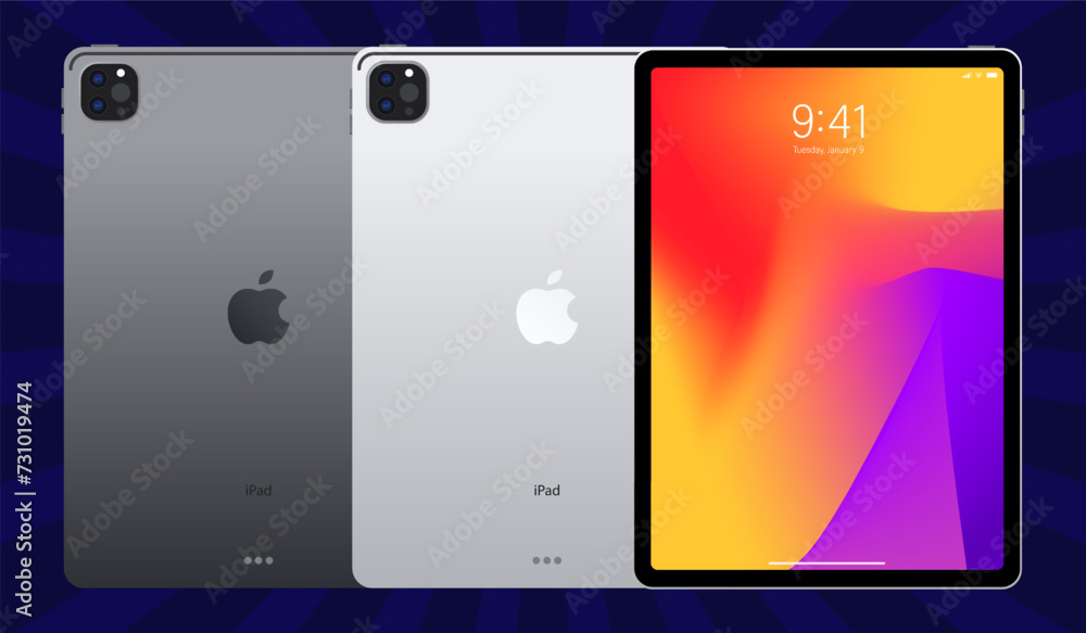 Apple iPad. Ipad Mini, Air, Pro 2021. Screen ipad front, back side ipa ...