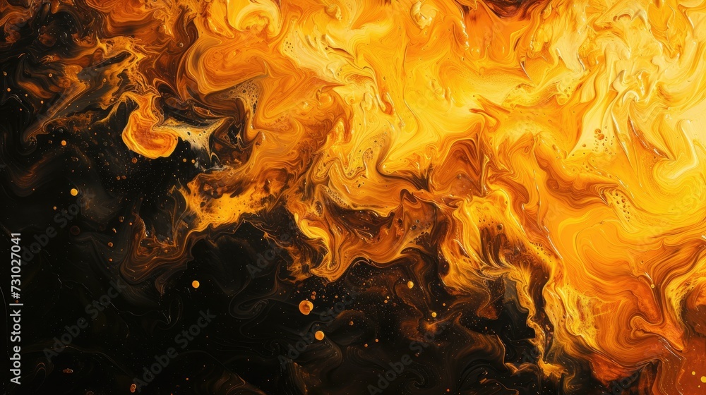 Yellow and black fire painted texture, abstract yellow and gold fire ...