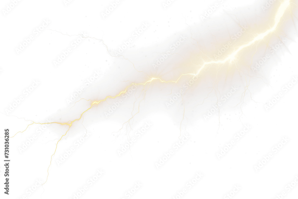 High Voltage Strikes Realistic Lightning Bolts on Transparent ...