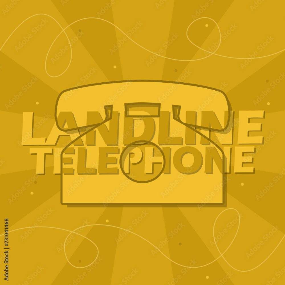 National Landline Telephone Day event banner. Icon of a landline ...