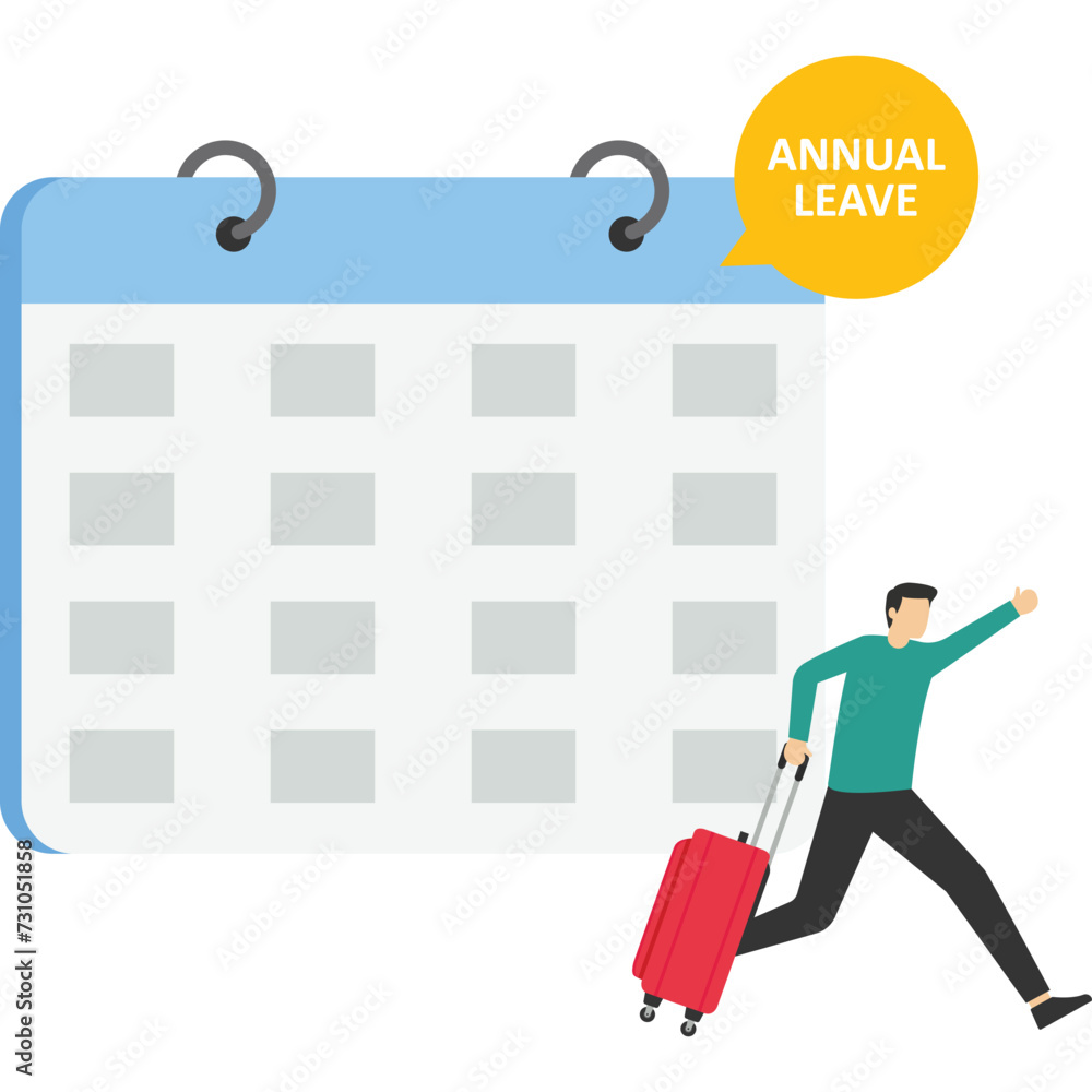 Annual leave concept, day off or vacation to rest and relax from hard ...