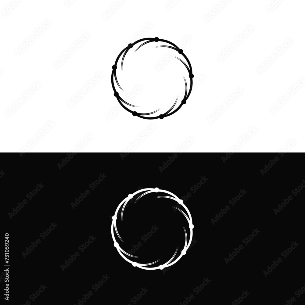 Round circular banner frames, borders . Circle vector logo . Black and ...