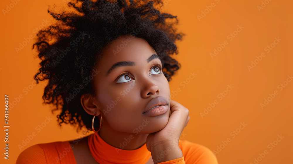 Foto Stock Portrait of an African-American black woman, close-up face ...
