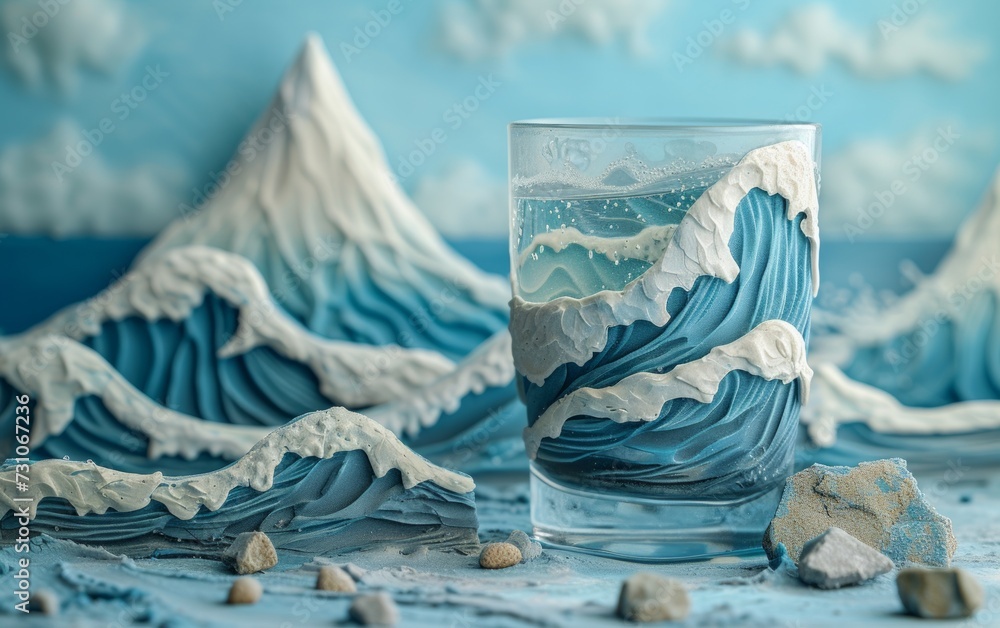 An illustration using polymer clay molding technique depicts choppy ...