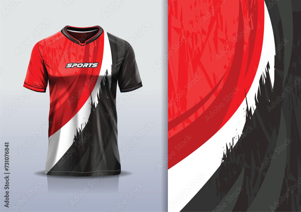 Sport Jersey Design Template Mockup Curve Line Grunge Rustic Abstract