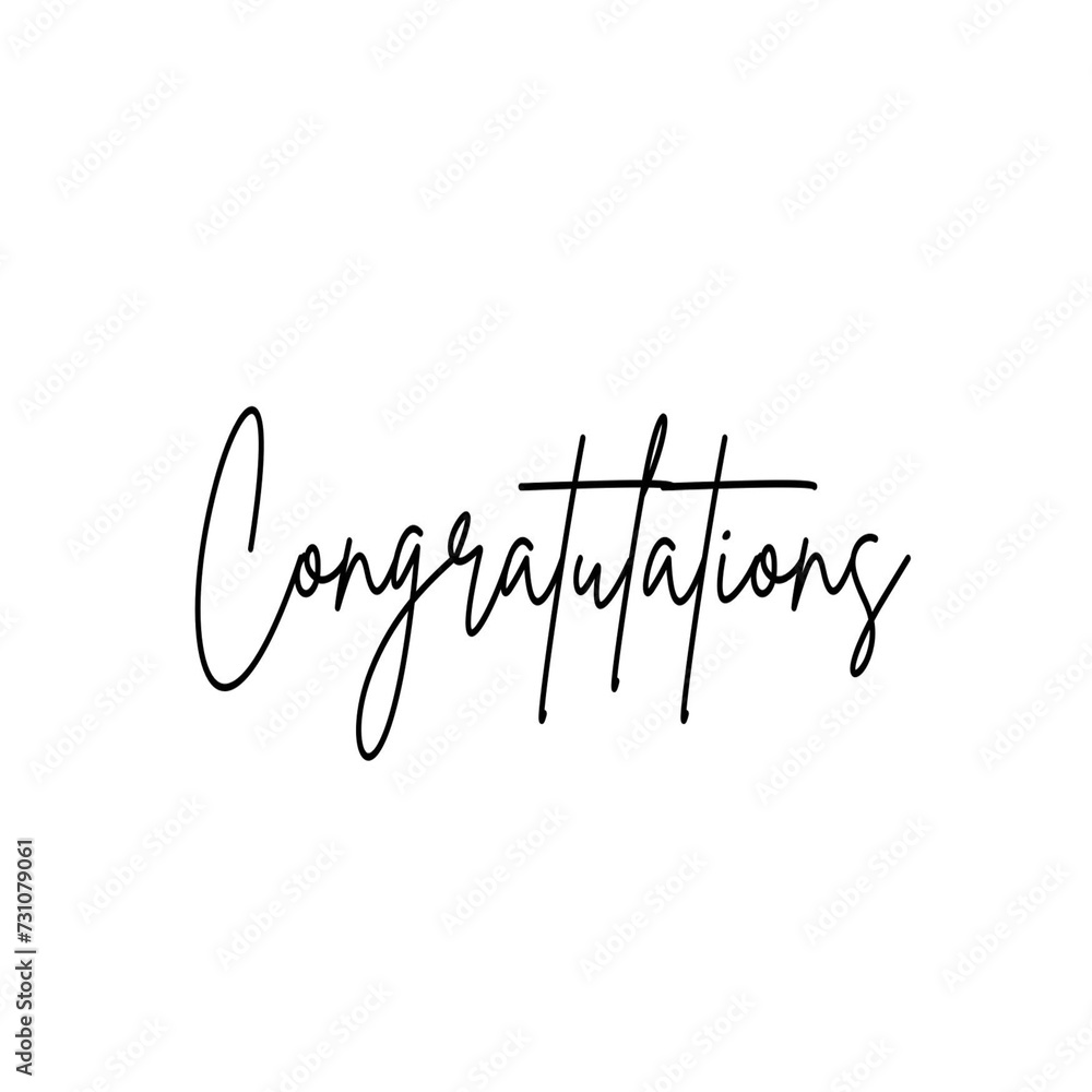 Hand drawn lettering black Congratulations on white background. Modern ...