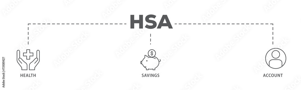HSA banner web icon illustration concept for health saving account with ...