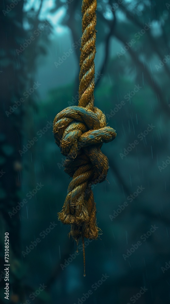 A rope with a knot at the end suggests a promise of security and ...