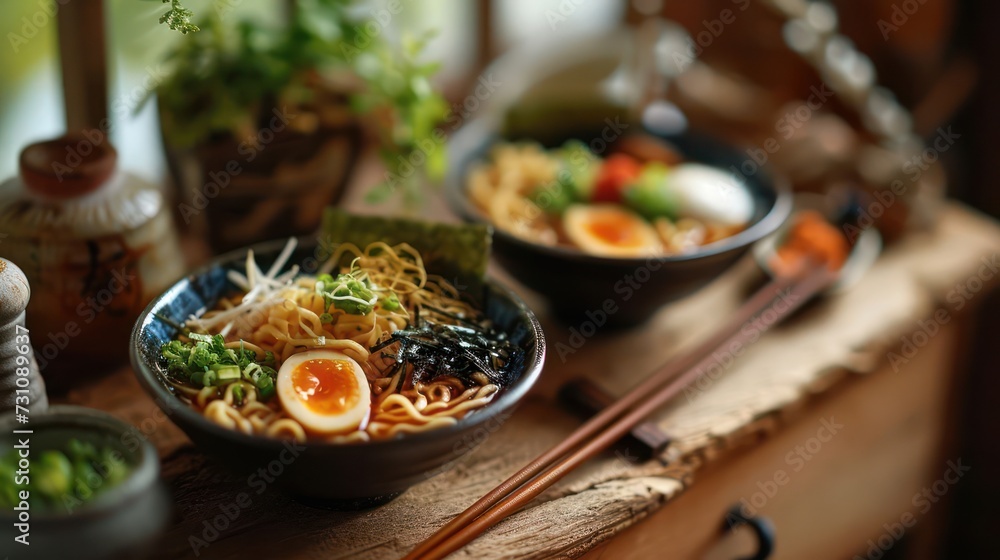 miniature ramen bowls, featuring tiny noodles, broth, and toppings ...
